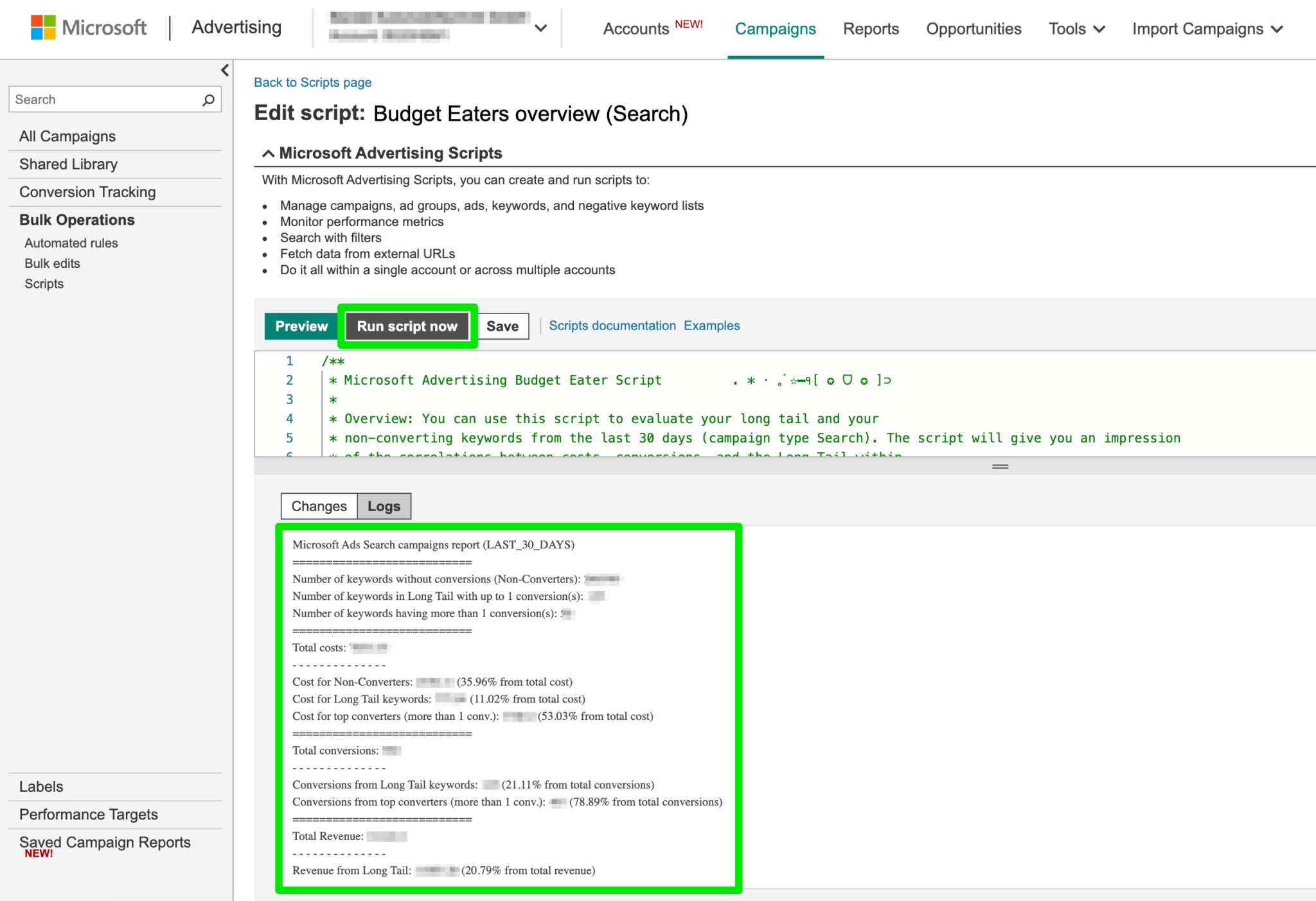 Microsoft Advertising: A script for optimising your campaigns